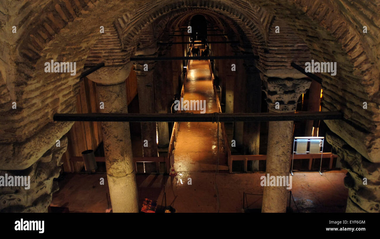 The Basilica Cistern is the largest of several hundred ancient cisterns ...