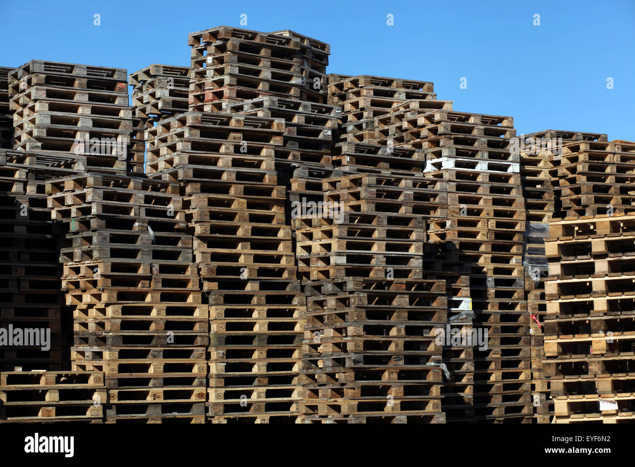 Stack of wooden EUR pallets Stock Photo - Alamy