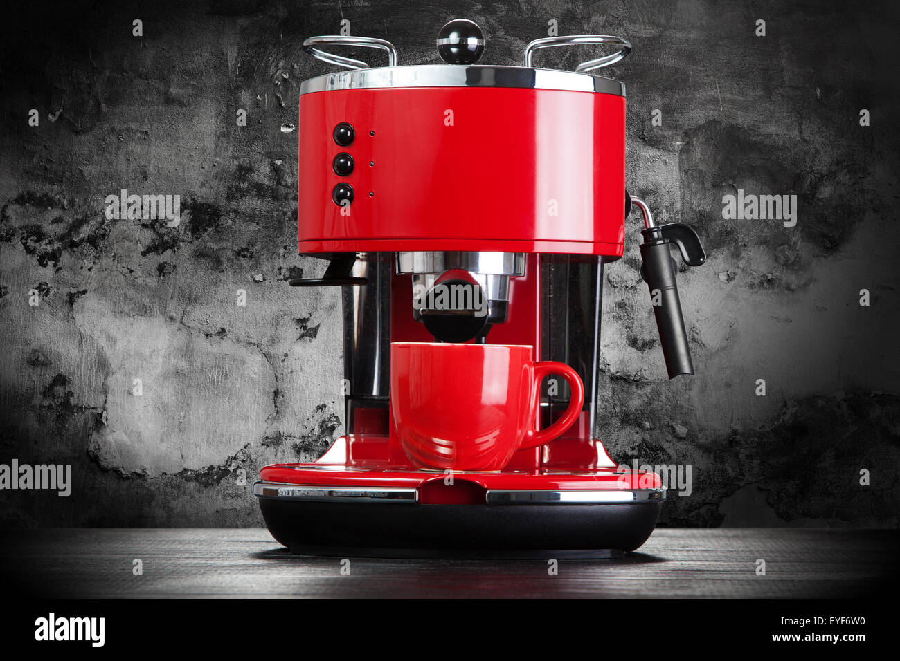 Red coffee machine Stock Photo - Alamy