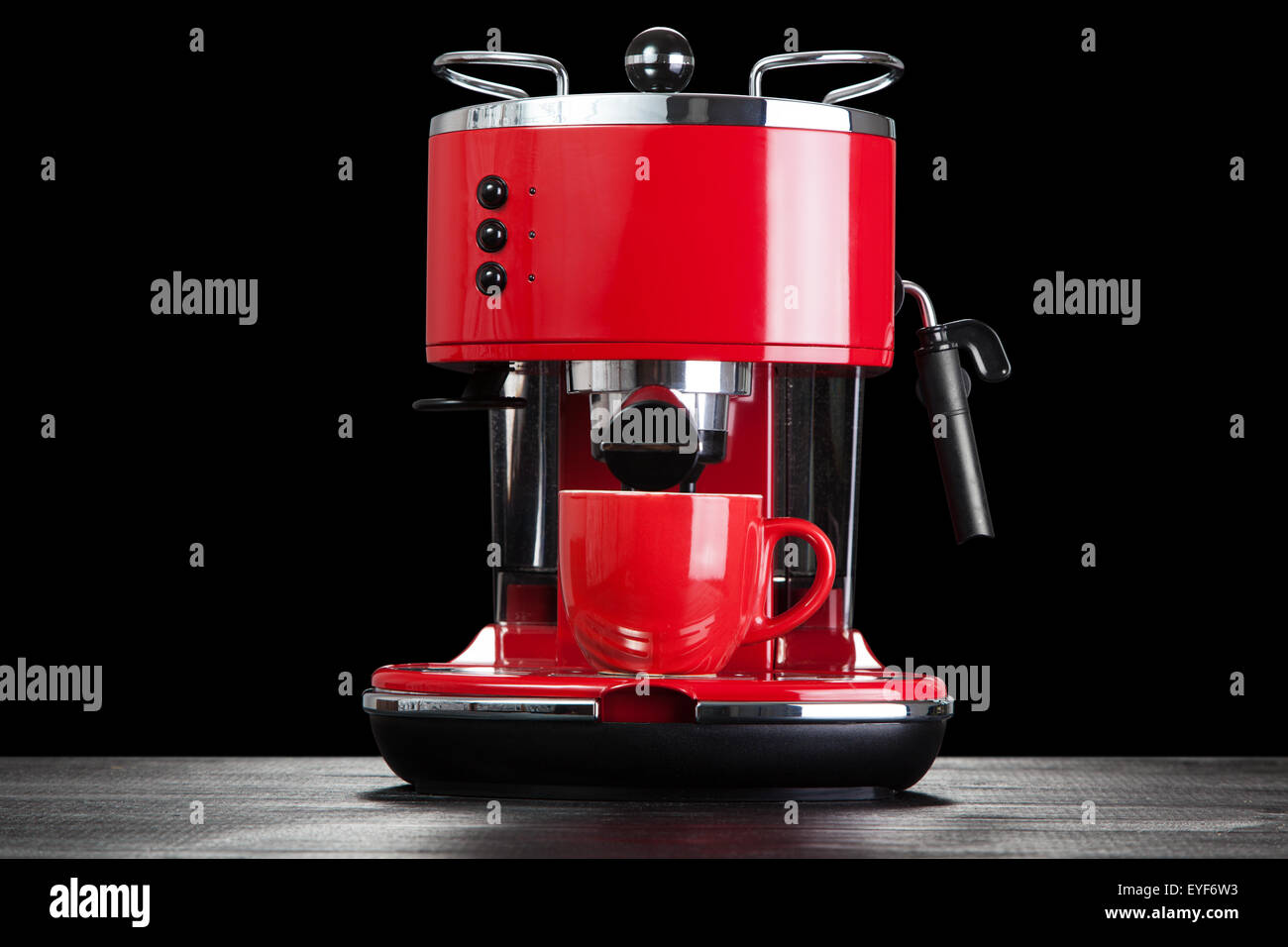 Red coffee machine Stock Photo - Alamy