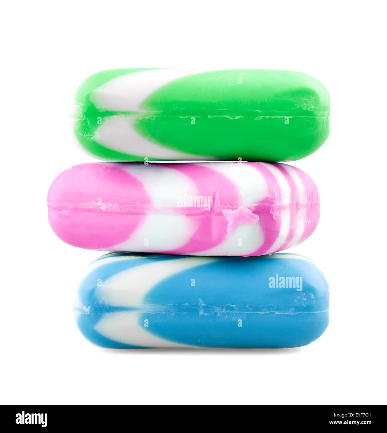 Multicolor soap on white background Stock Photo - Alamy