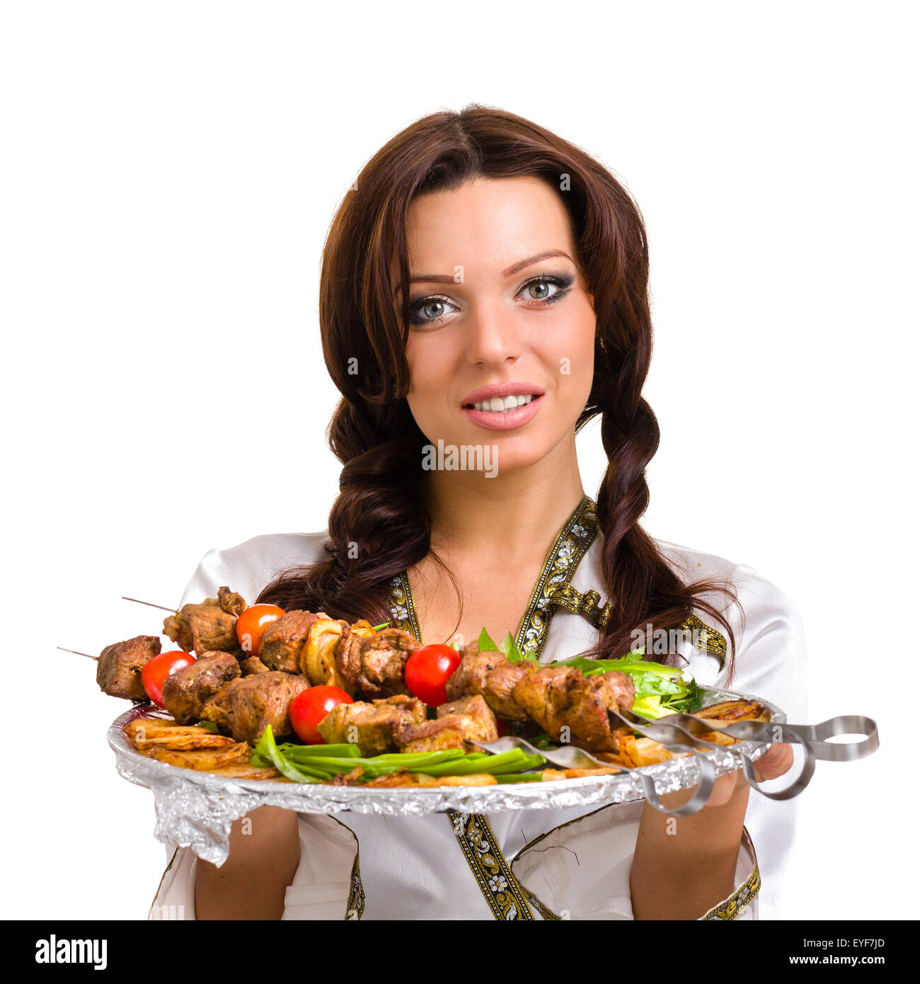 Waiter carrying three plates hi-res stock photography and images - Alamy