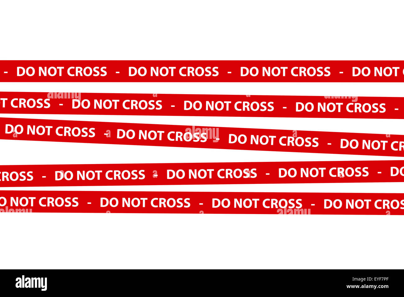 Red caution tape strips with text of do not cross, isolated on white ...