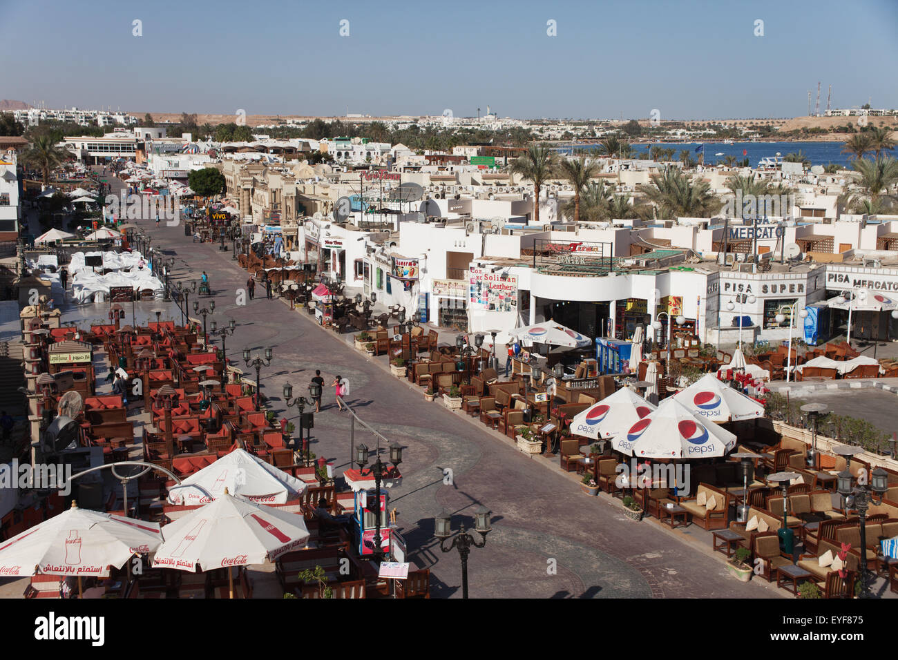 Tourist restaurants, Naama Bay; Sharm el-Sheikh, Egypt Stock Photo - Alamy