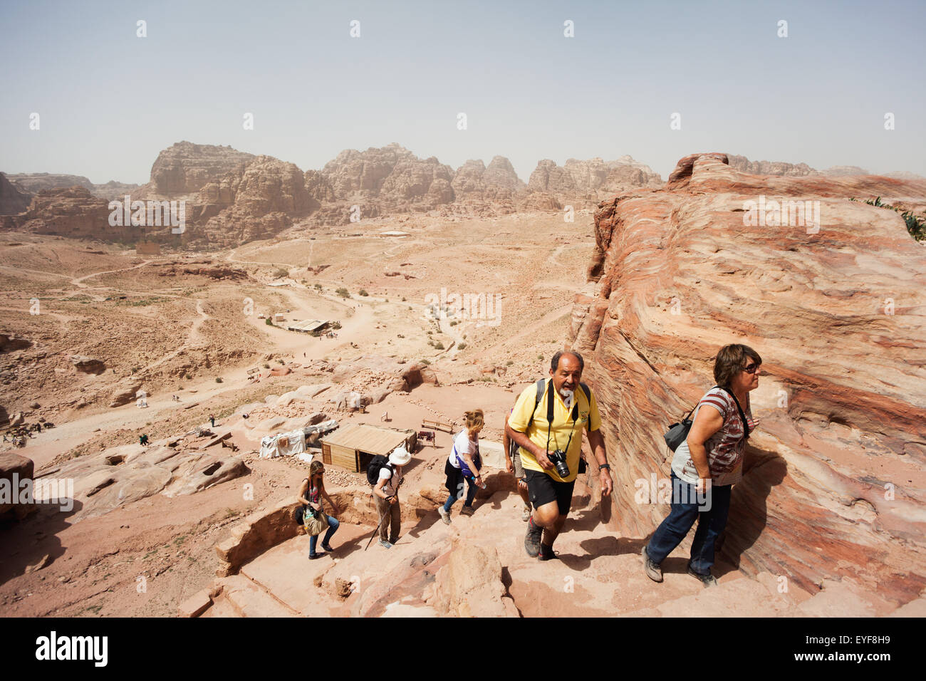 Climbing up to the Royal tombs; Petra, Jordan Stock Photo - Alamy