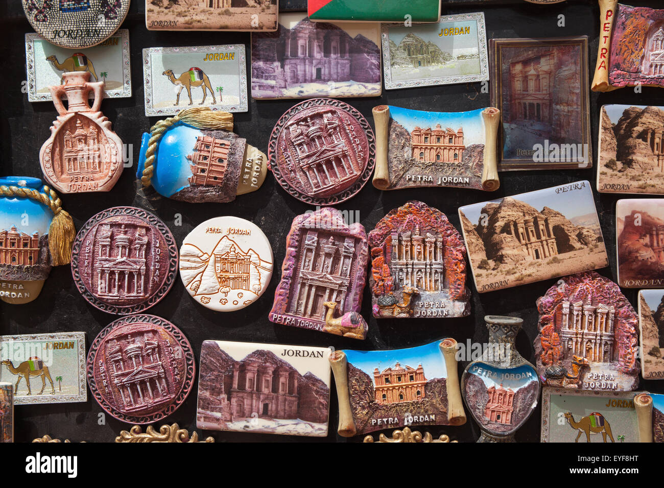Fridge magnet souvenirs; Petra, Jordan Stock Photo, Royalty Free Image ...