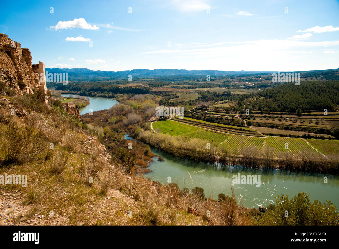 Views Of Miravet And Ebro River From The Castle, Miravet, Tarragona ...