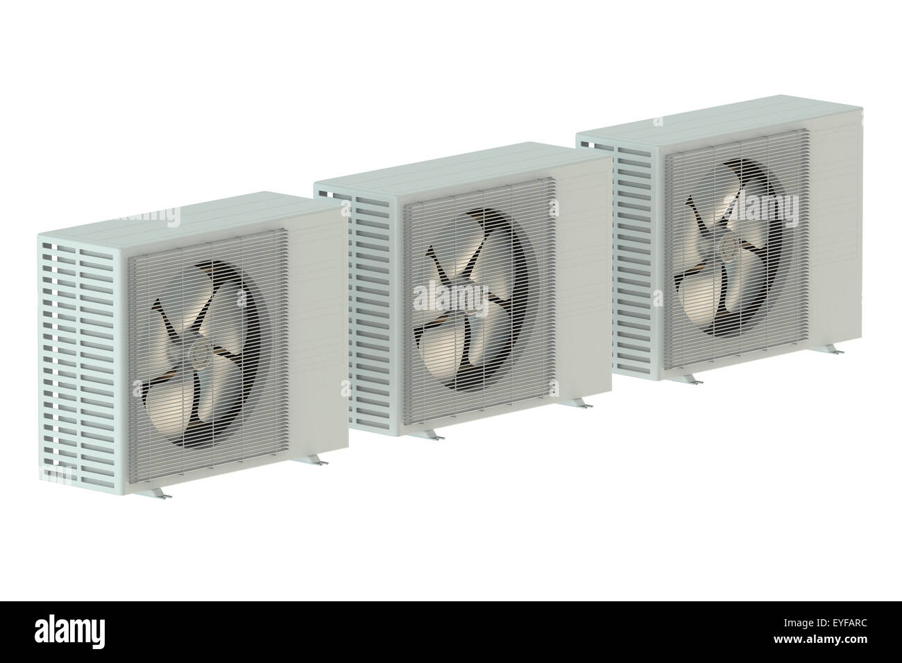 Air conditioner units isolated on white background Stock Photo - Alamy