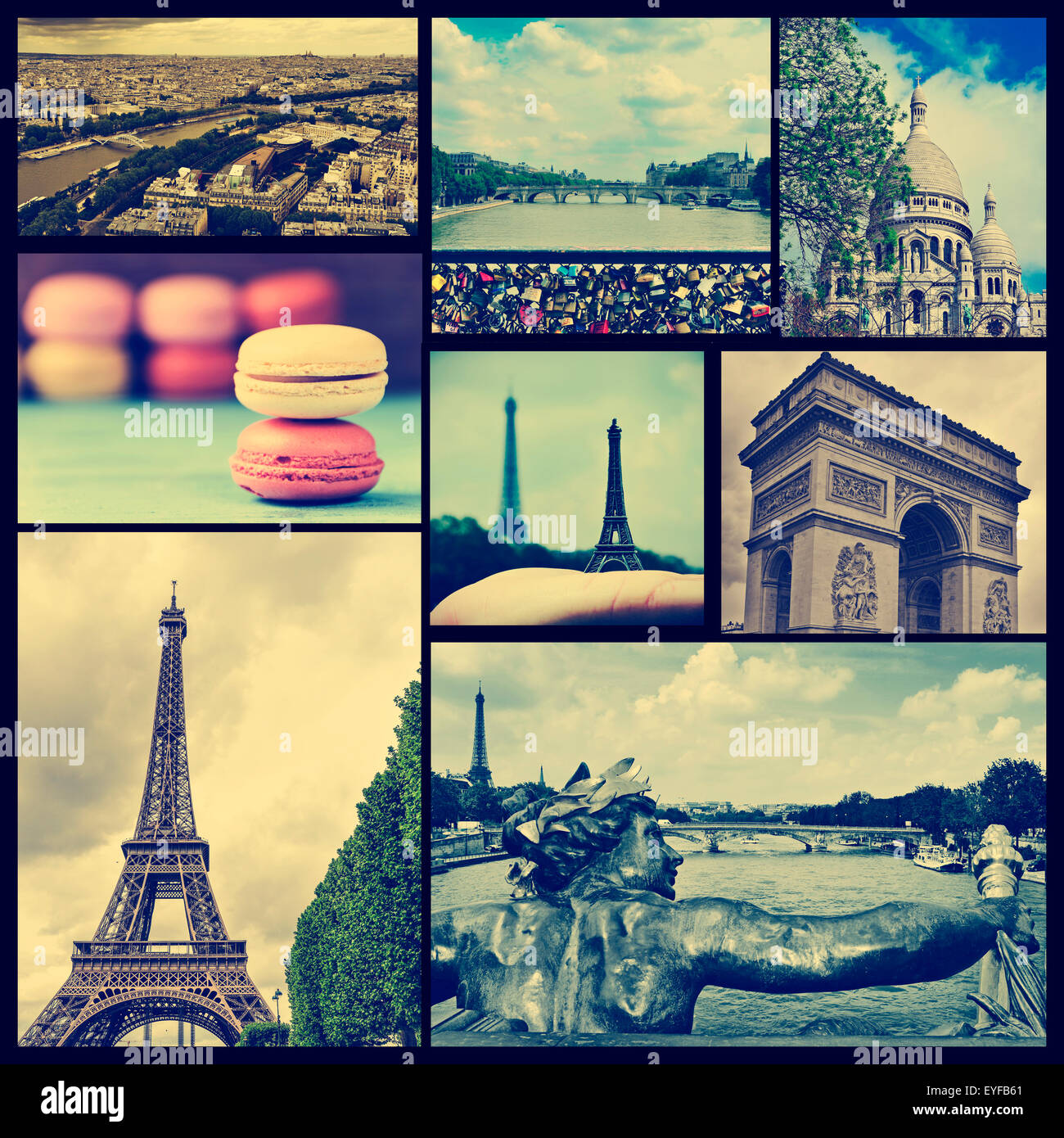 a collage of some pictures of different landmarks in Paris, France such ...