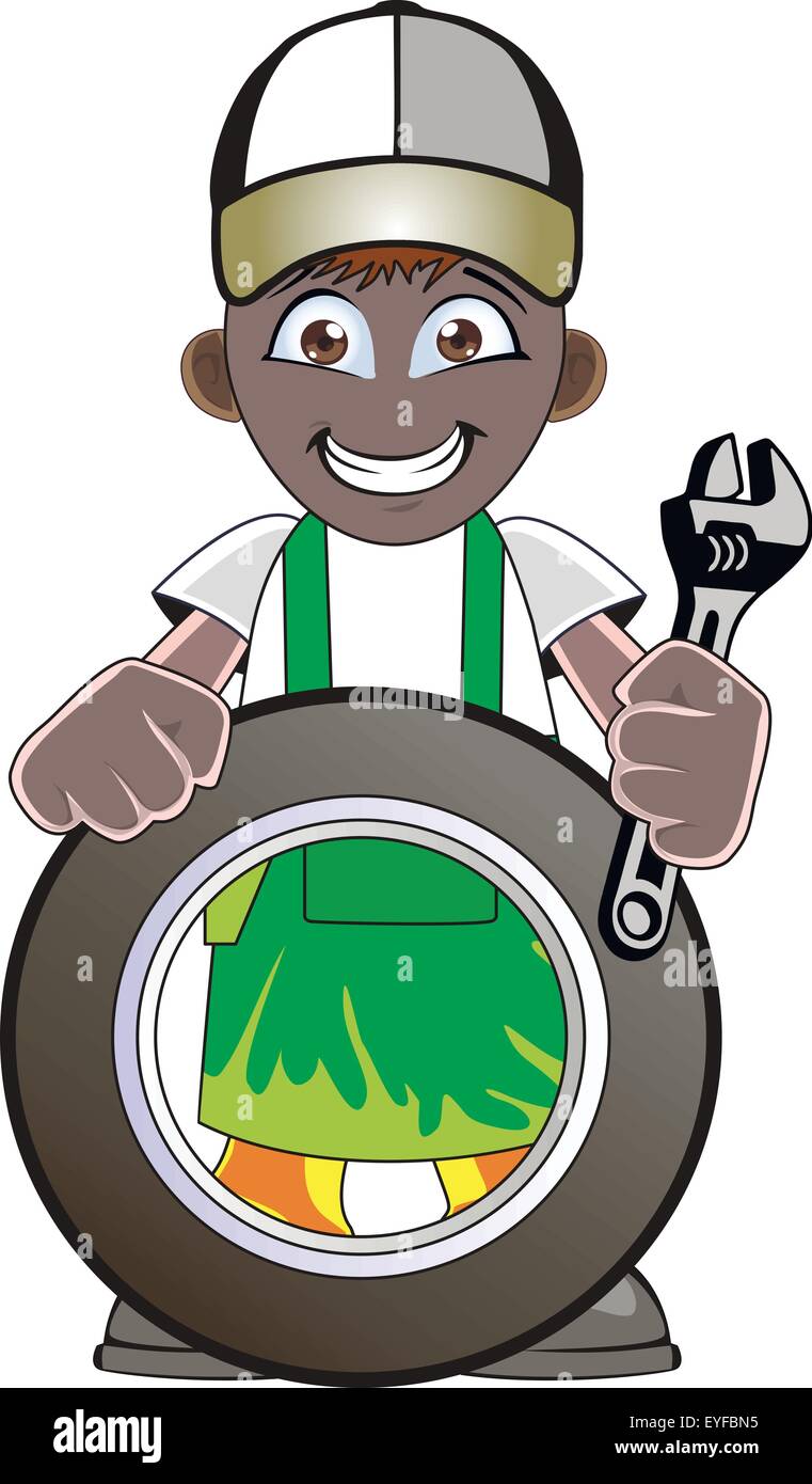Car service workers mechanic Stock Vector Images - Alamy