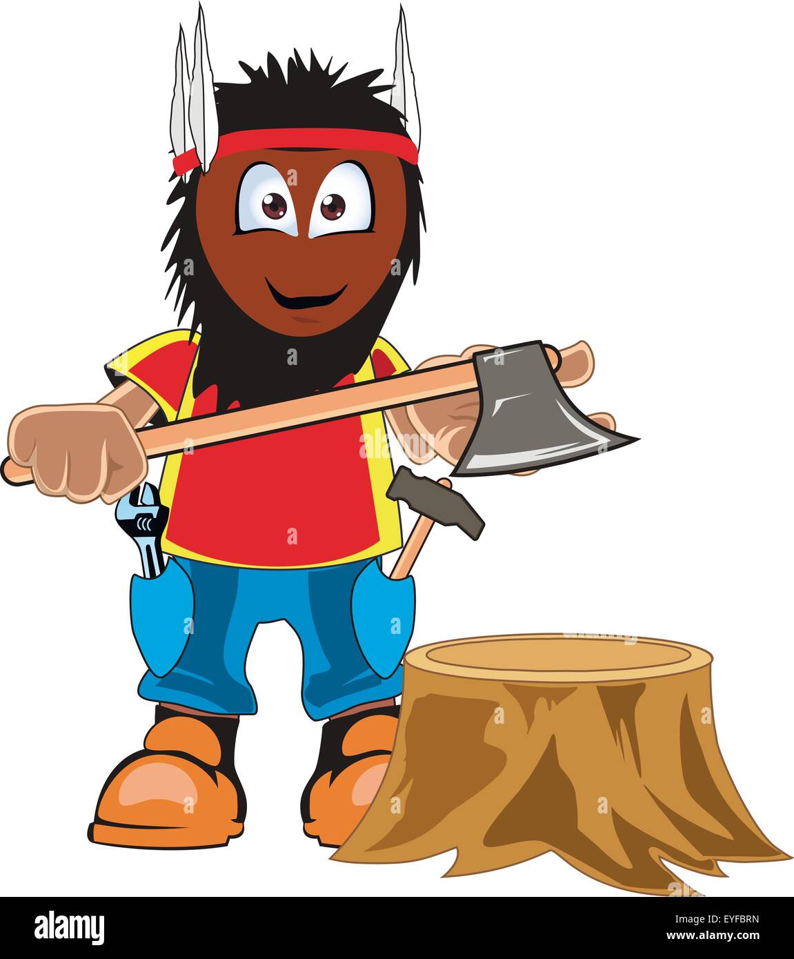 Cartoon lumberjack holding axe vector hi-res stock photography and ...