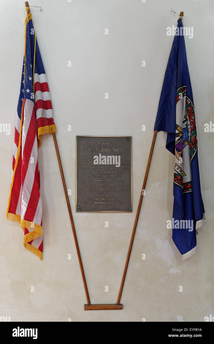 A memorial to Captain John Smith - a founder of Jamestown,Virginia,USA ...