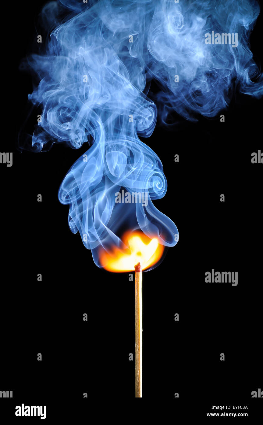 No smoke without fire - Matchstick during ignition Stock Photo - Alamy