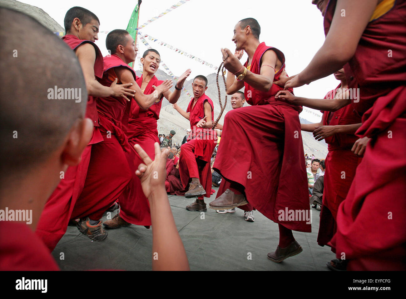 India, Himalayas, Leh Ladakh, Buddhist Monks Near Diskit Monastery ...