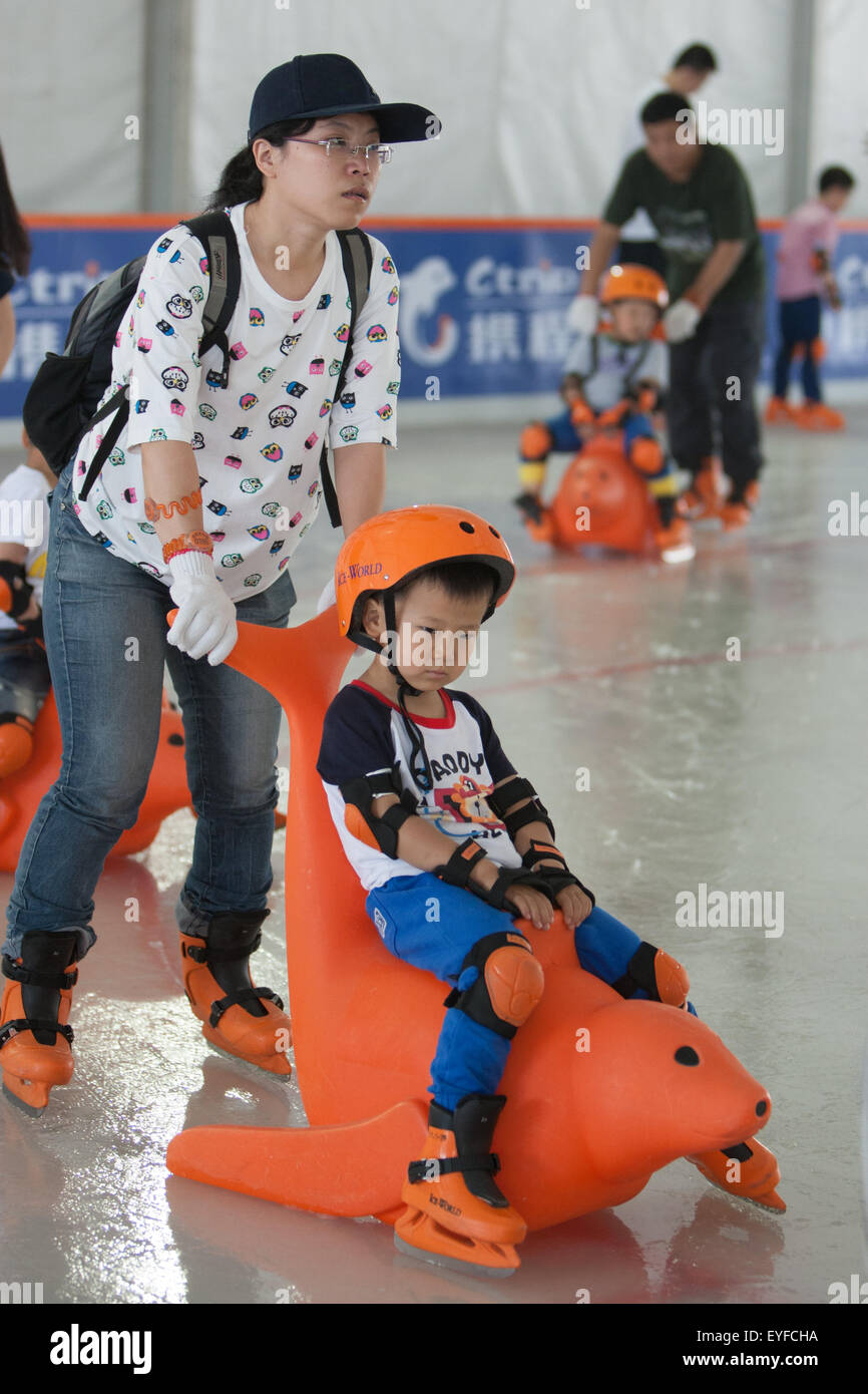 Ice skating at Iceworld at Wukesong Arena, in Beijing, China Stock ...