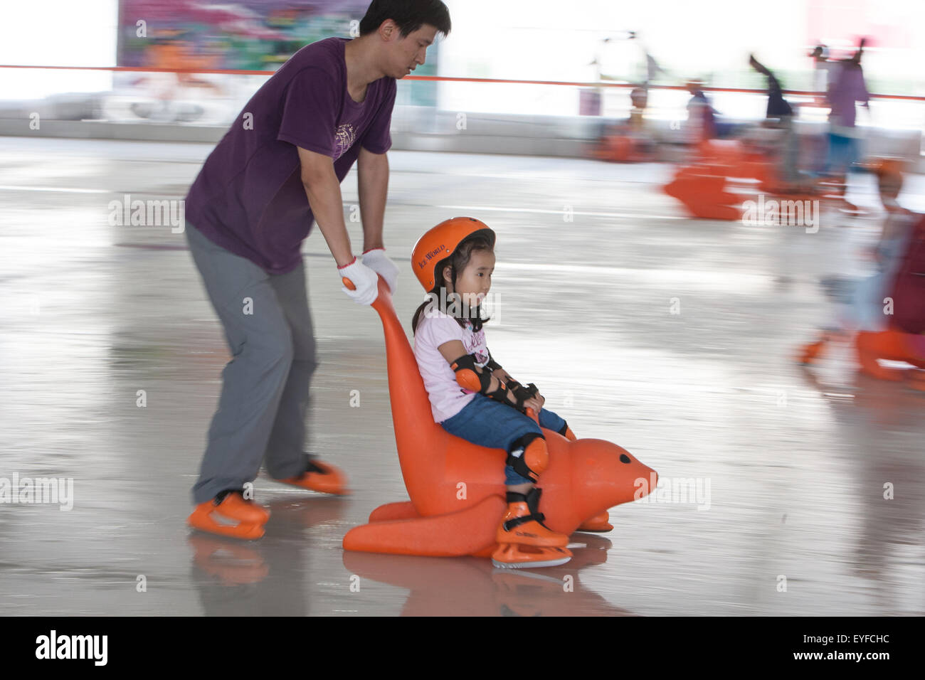 Ice skating at Iceworld at Wukesong Arena, in Beijing, China Stock ...