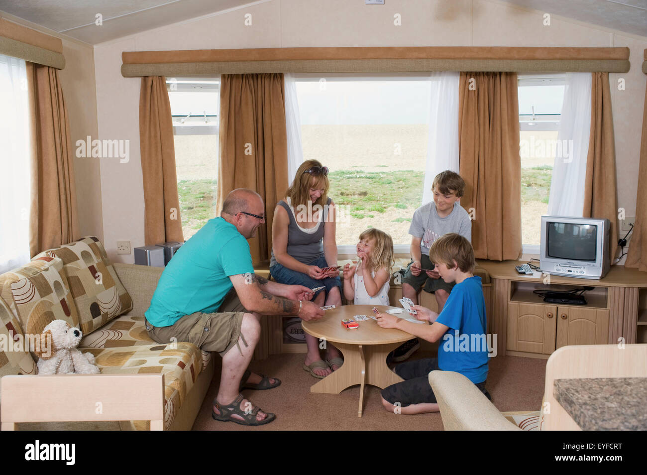 Family holiday caravan park hi-res stock photography and images - Alamy