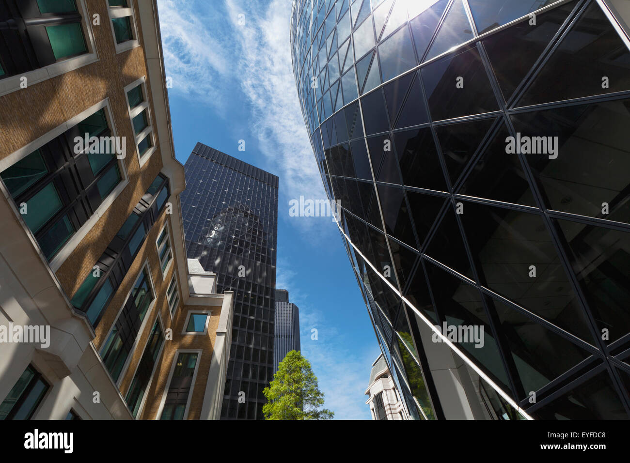 United Kingdom, England, Low angle view of building exteriors; London ...