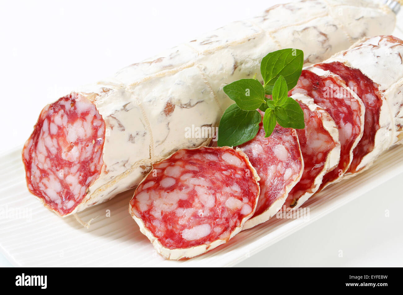 French Saucisson Sec - studio shot Stock Photo - Alamy