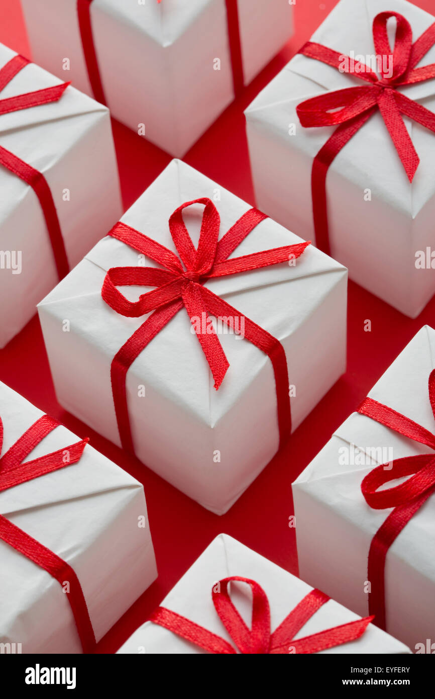 Decoration of Christmas gifts Stock Photo - Alamy