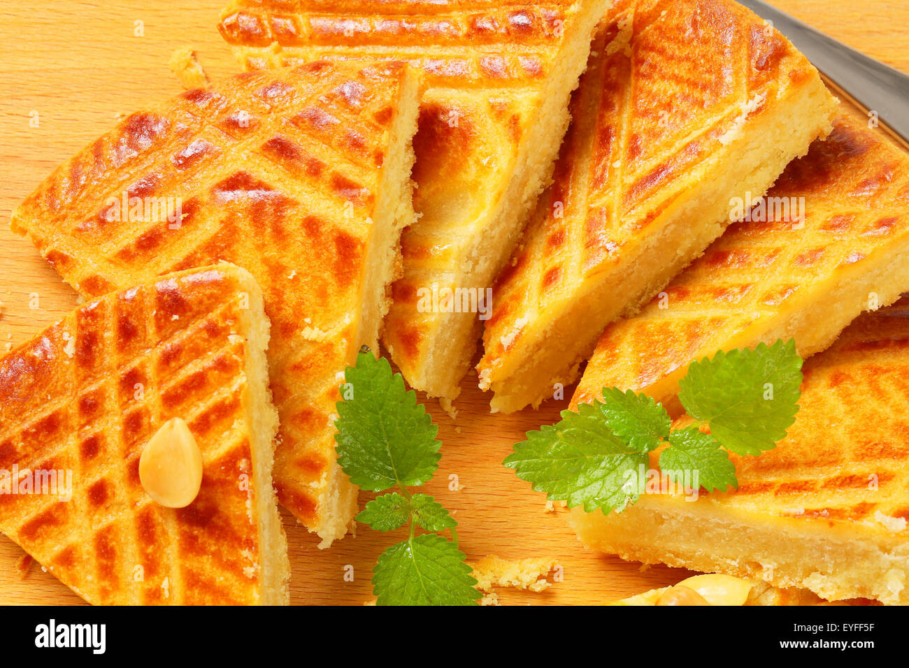 Slices of Dutch Almond Butter Cake (Boterkoek Stock Photo - Alamy