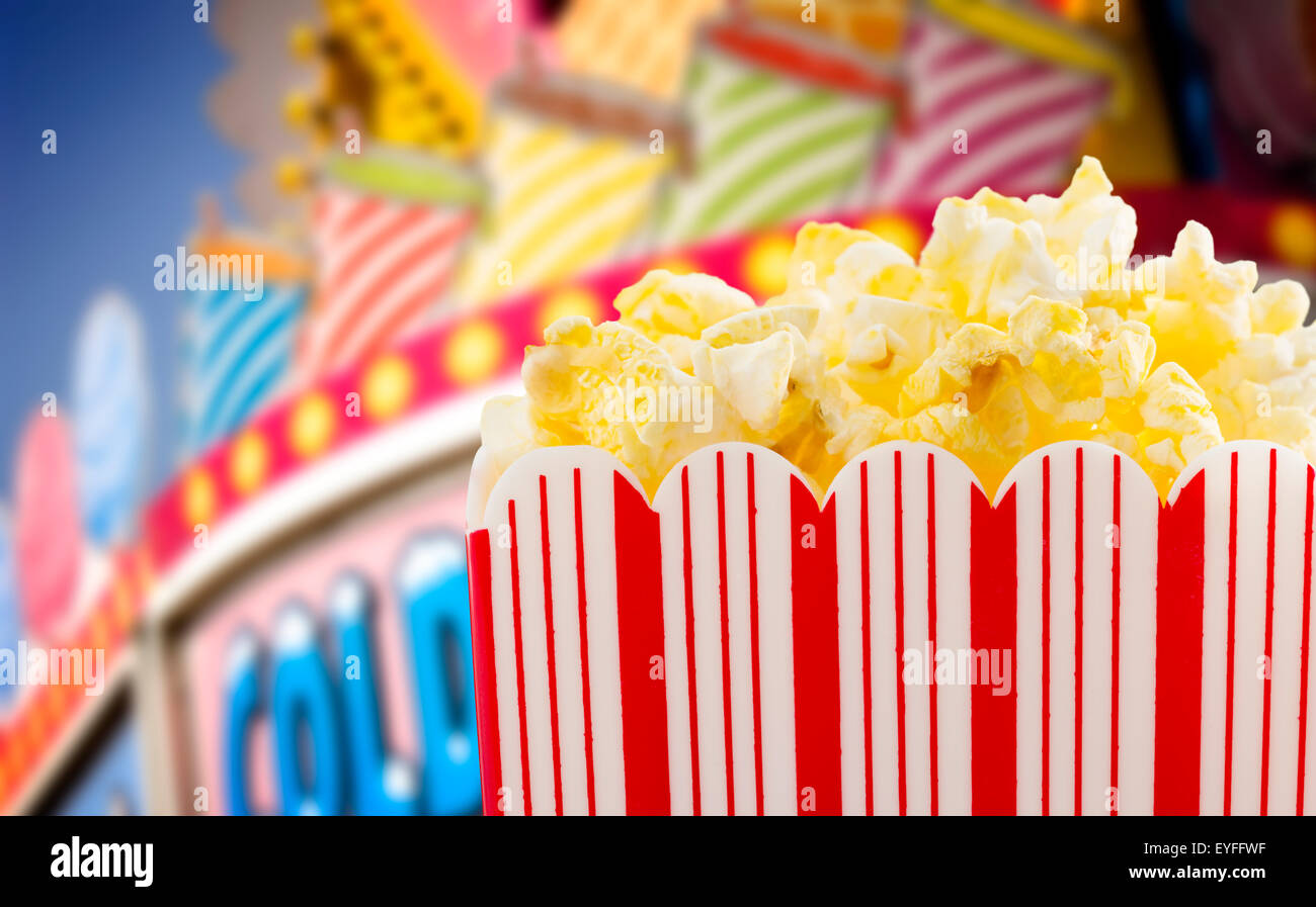 Popcorn in movie theater box Stock Photo - Alamy