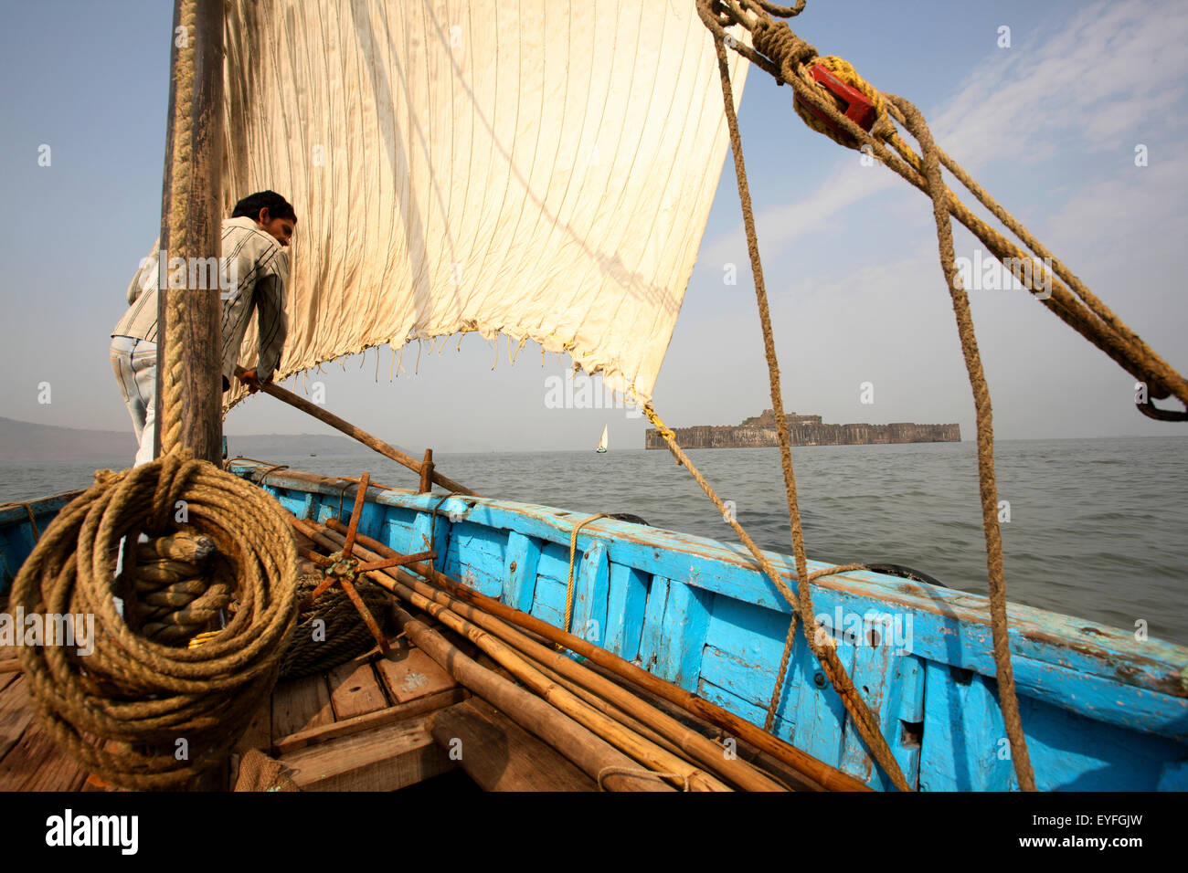Sailboat on the Arabian sea coast; Murud, Maharashtra, India Stock ...