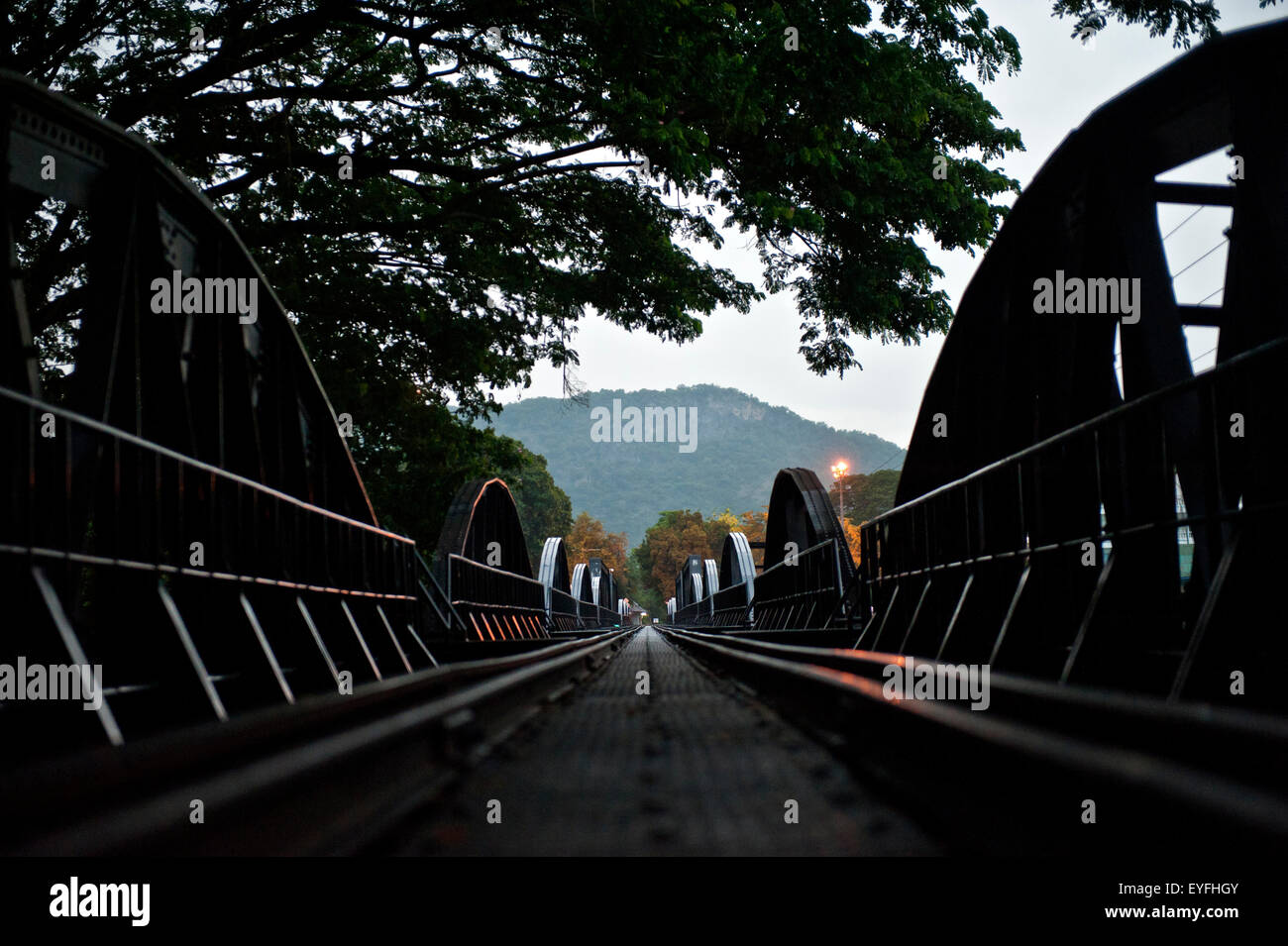 The Death Railway, bridge over the River Kwai; Kanchanaburi, Thailand ...