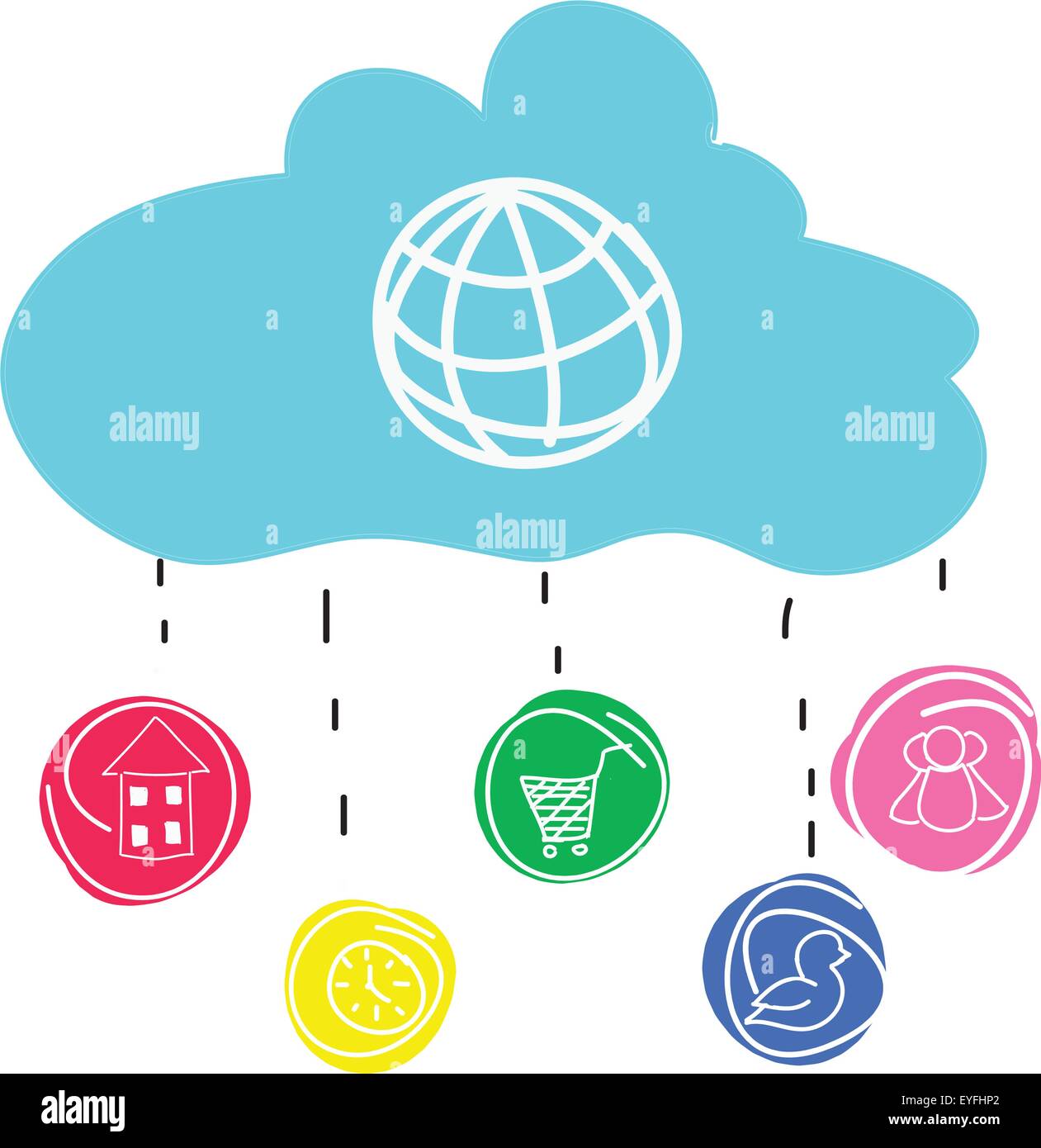 Drawn colored computer icons Stock Vector Image & Art - Alamy