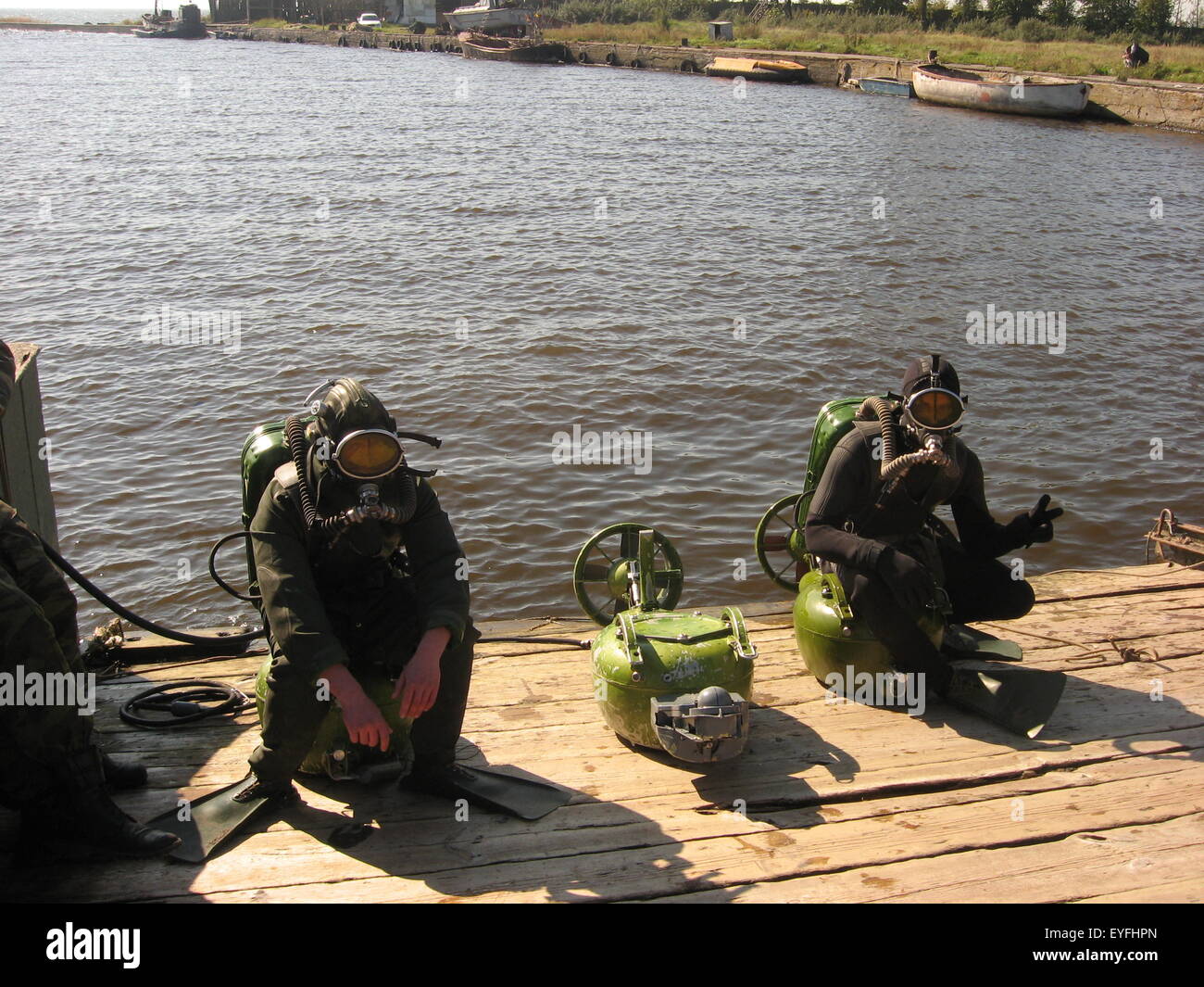 The diver-scout, military preparation in natural reservoirs Stock Photo ...