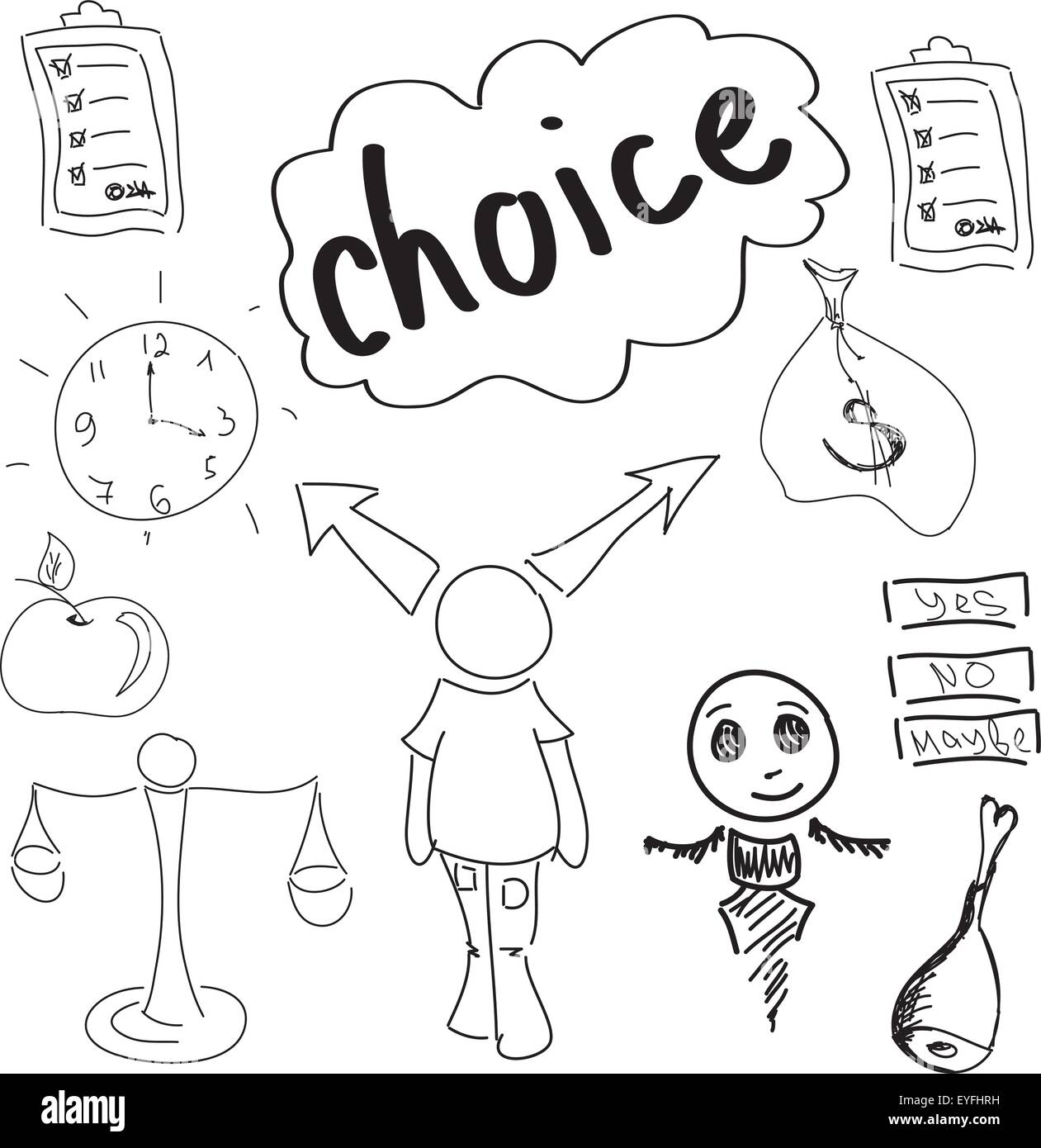Drawn person making choice Stock Vector Image & Art - Alamy