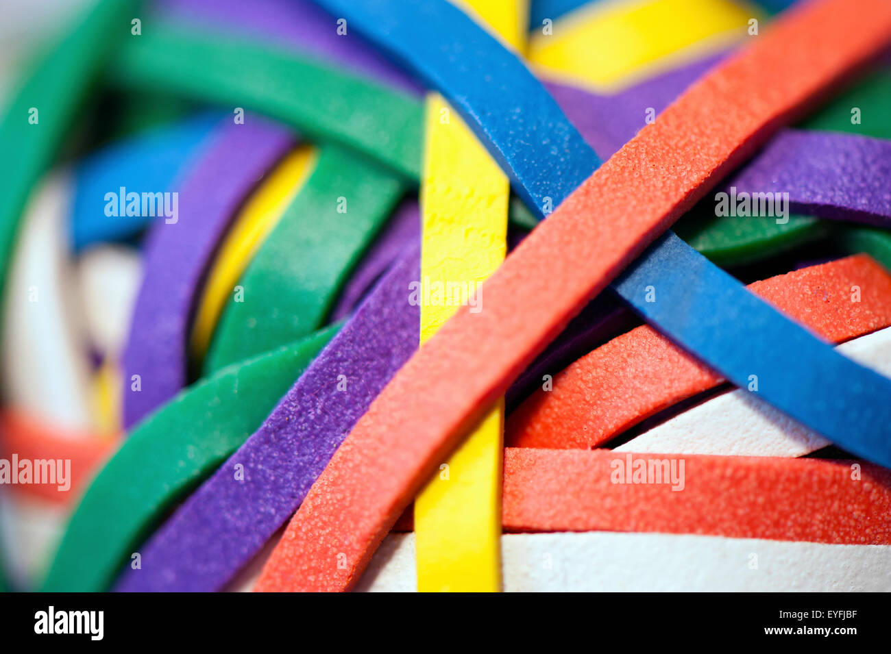 Colourful extreme close-up of a rubberband ball Stock Photo - Alamy