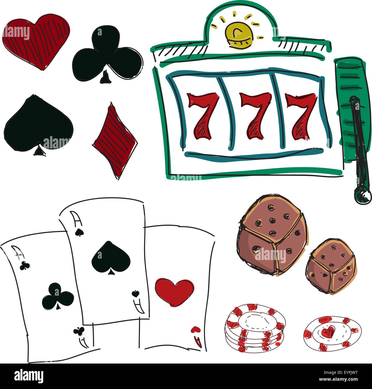 Gambling cards sketch hi-res stock photography and images - Alamy