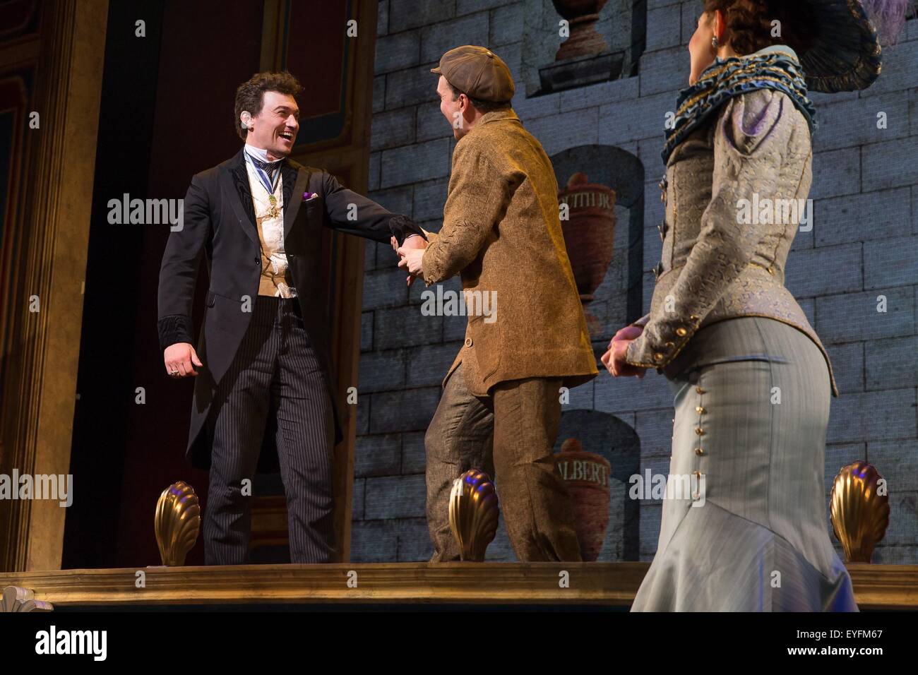 New York, NY, USA. 28th July, 2015. Bryce Pinkham, Jefferson Mays in ...