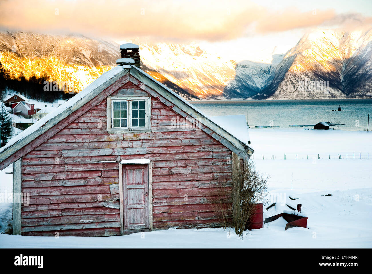 Alpine village by the fjord hi-res stock photography and images - Alamy