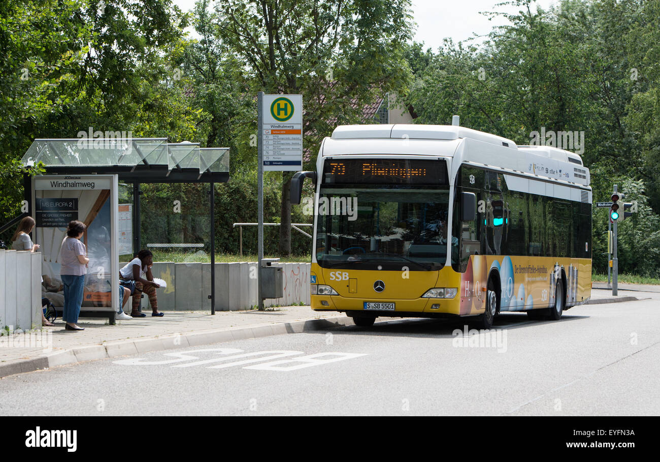 Stuttgart, Germany. 23rd July, 2015. A fuel-cell hybrid electric bus of ...