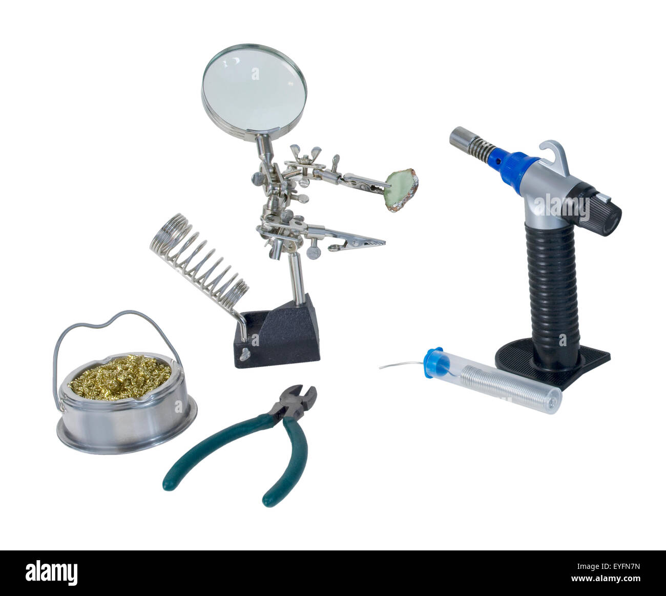 Soldering tools including torch used to solder metal together - path ...