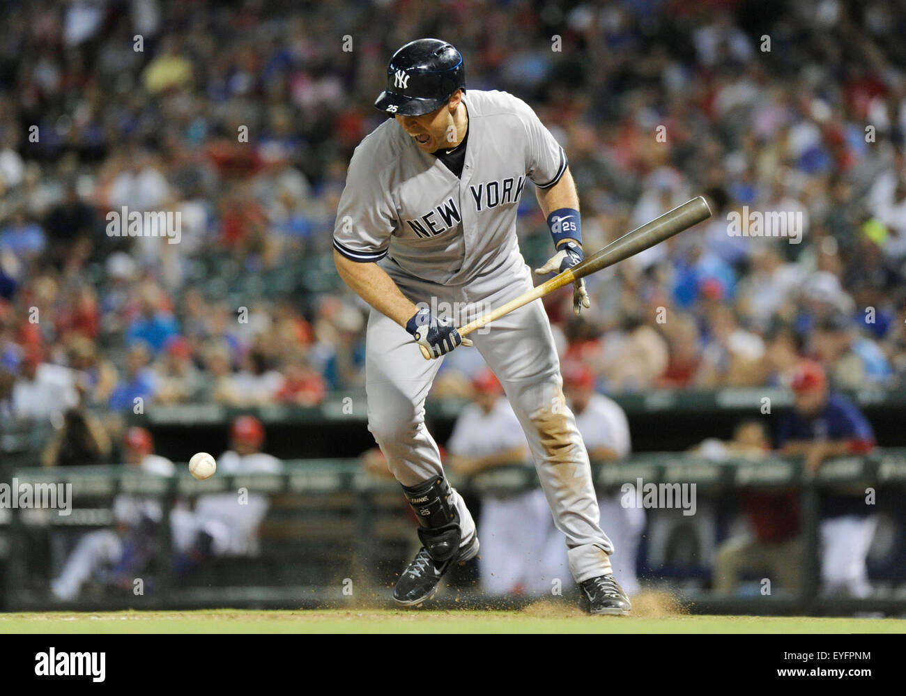 Arlington, Texas, USA. 27th July, 2015. New York Yankees first baseman ...