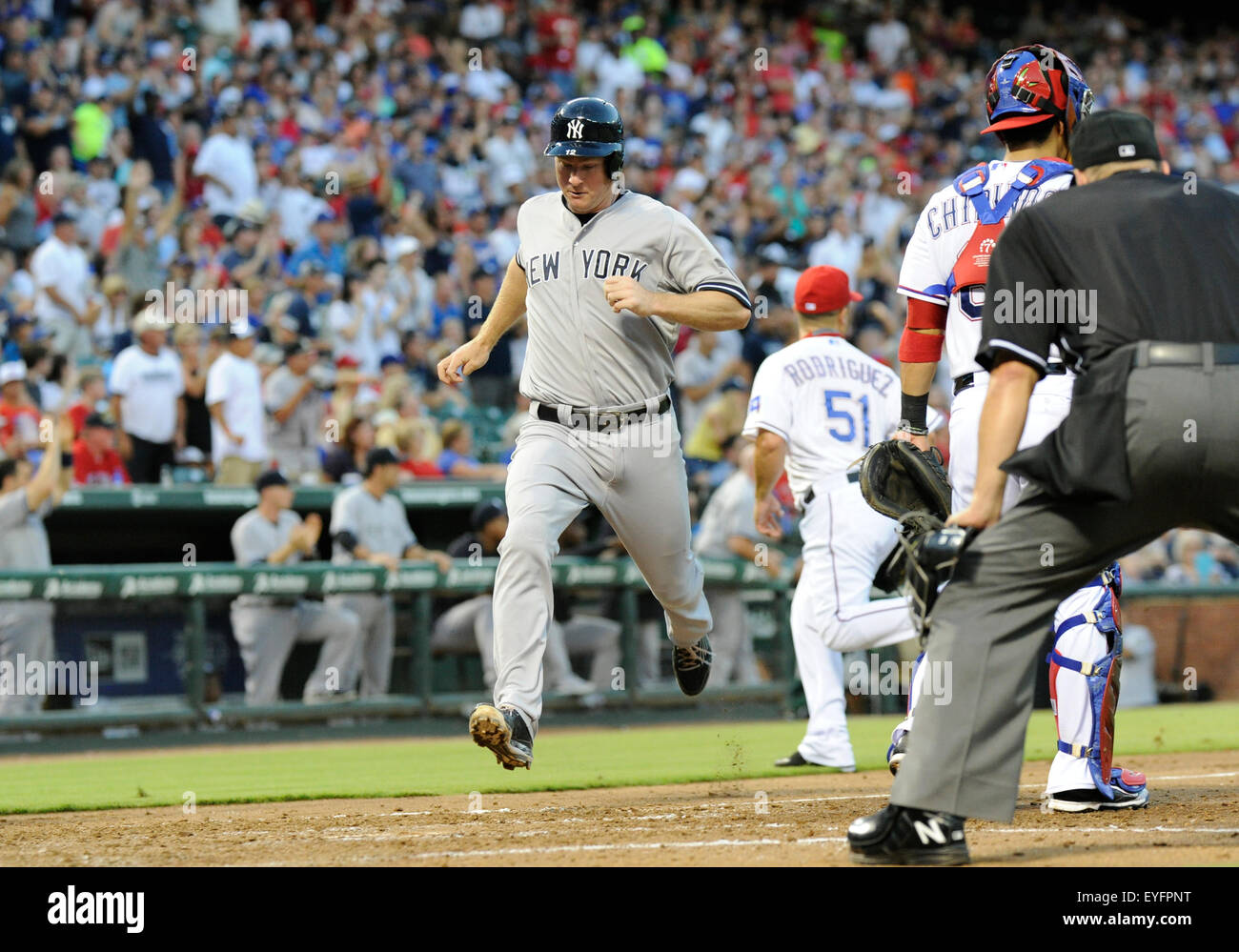 Arlington, Texas, USA. 27th July, 2015. New York Yankees third baseman ...