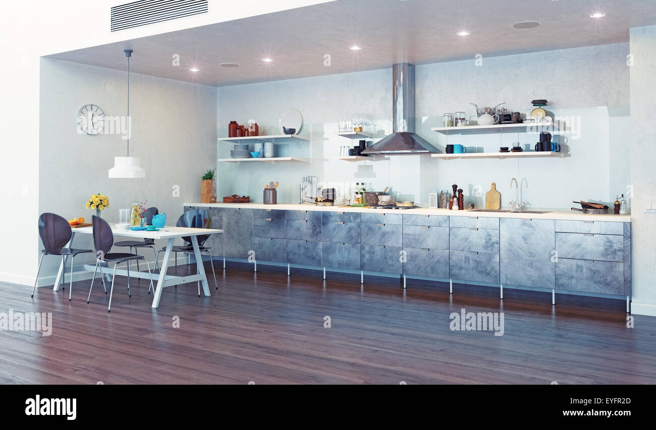 modern kitchen interior Stock Photo - Alamy
