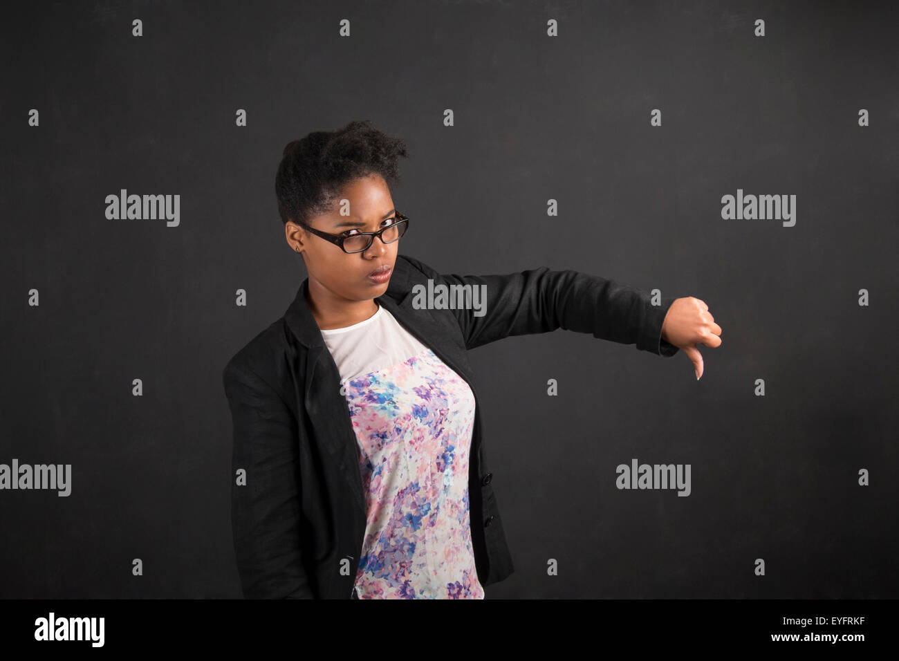 South African or African American black woman teacher or student with ...