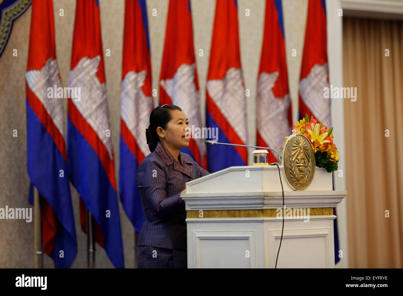 Phnom Penh, Cambodia. 29th July, 2015. Cambodian Deputy Prime Minister ...
