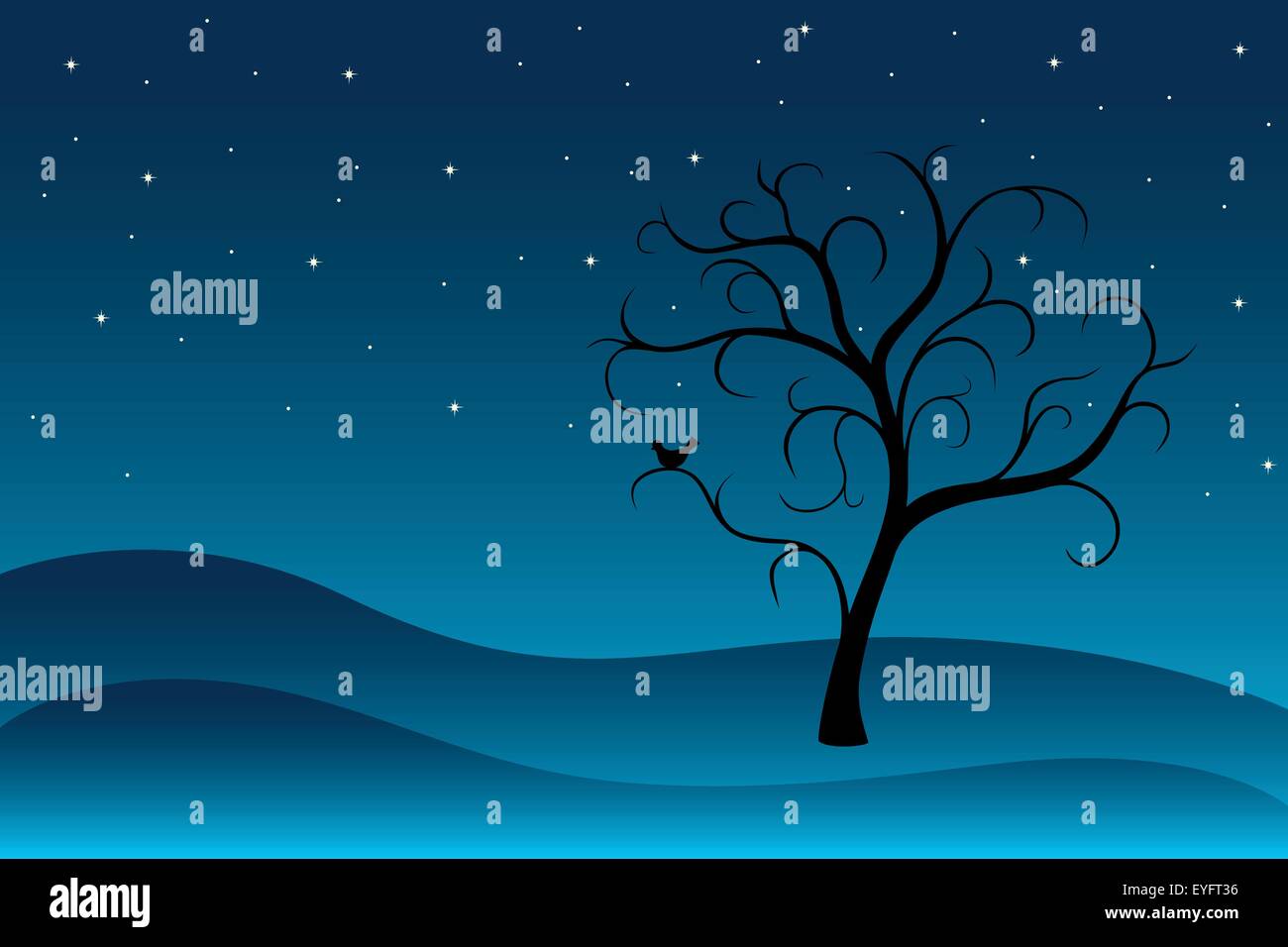 Tree at night Stock Vector Image & Art - Alamy