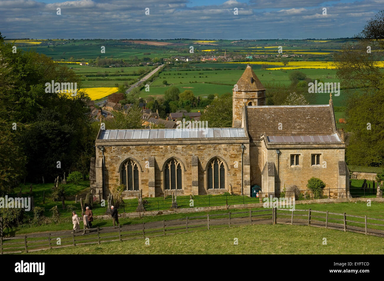 Church of St Leonard and surrounding countryside, Rockingham Castle ...