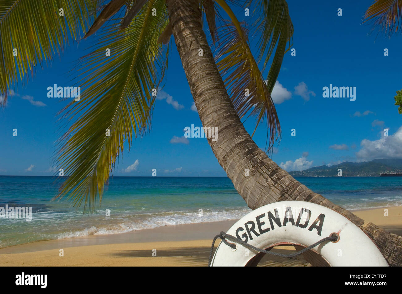 Caribbean, Grenada, Life buoy with Grenada written on it; Magazine ...