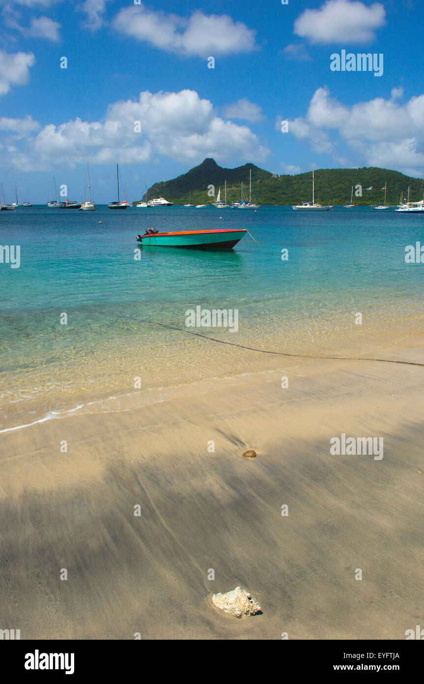 Caribbean, Grenada, Grenadines, View of Tyrrel Bay; Carriacou Island ...