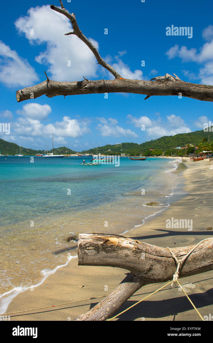 Caribbean, Grenada, Grenadines, View of Tyrrel Bay; Carriacou Island ...