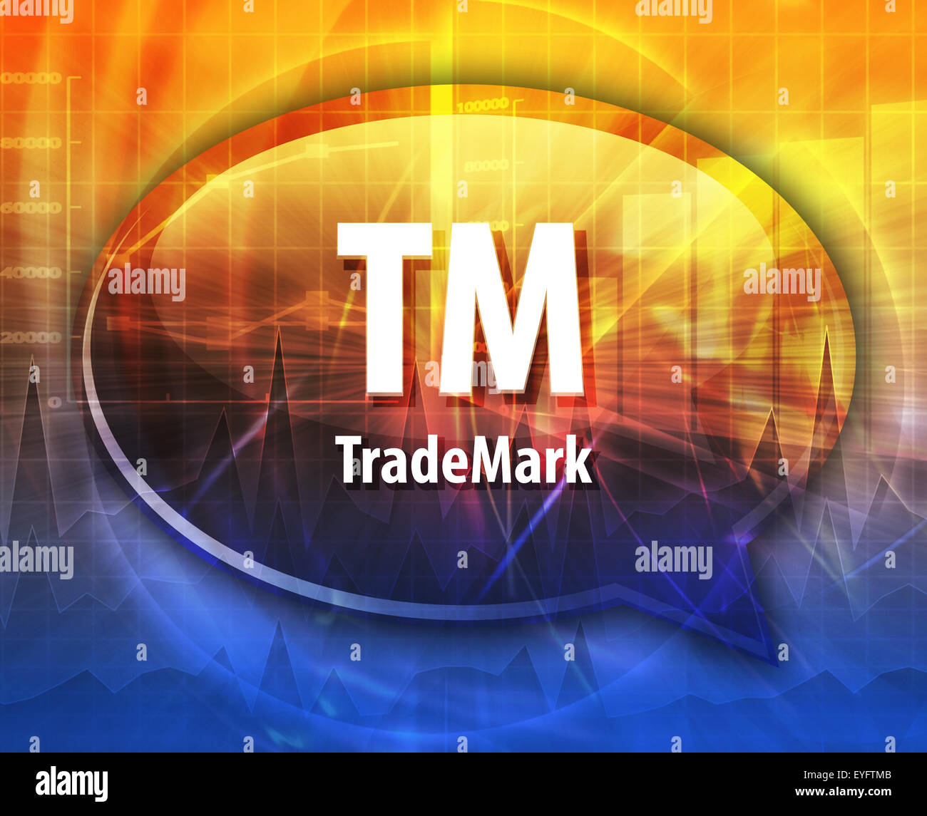 word speech bubble illustration of business acronym term TM Trademark ...