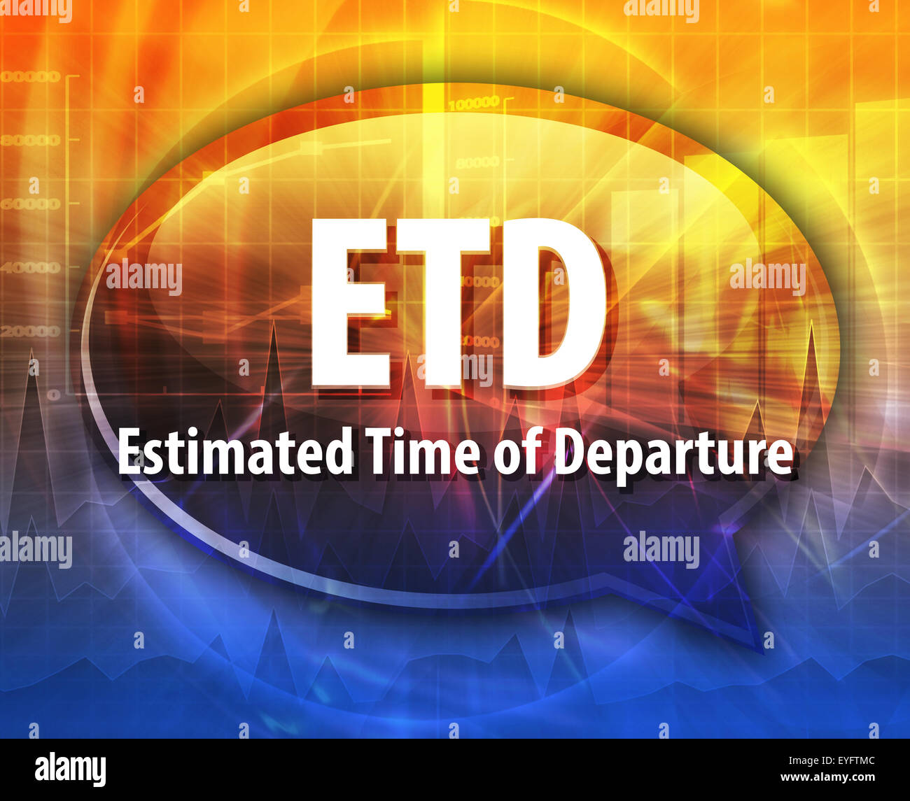 word speech bubble illustration of business acronym term ETD Estimated ...
