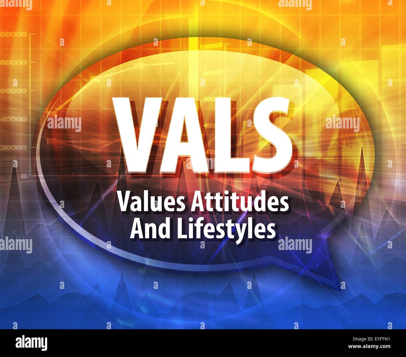 word speech bubble illustration of business acronym term VALS Values ...